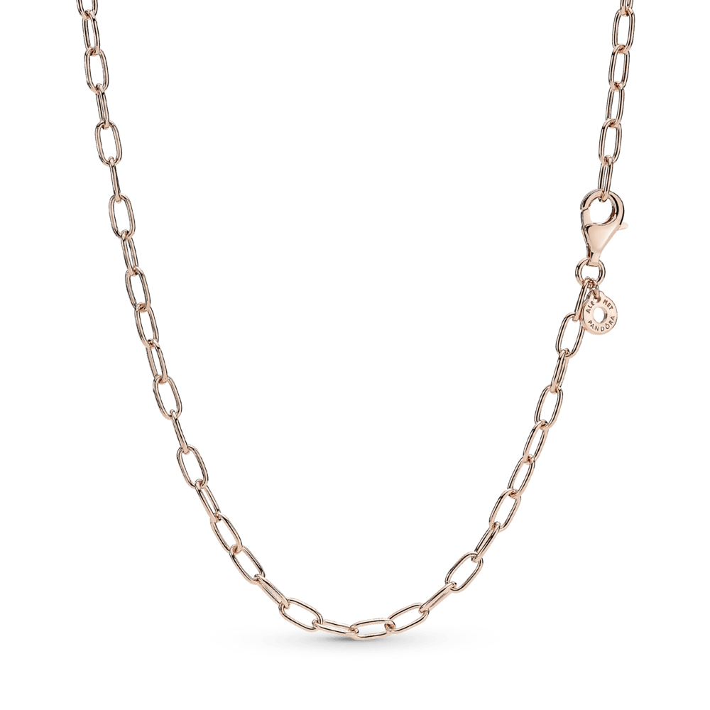 Collar Cadena De Eslabones Recubrimiento En Oro Rosa 14K|Pandora ...