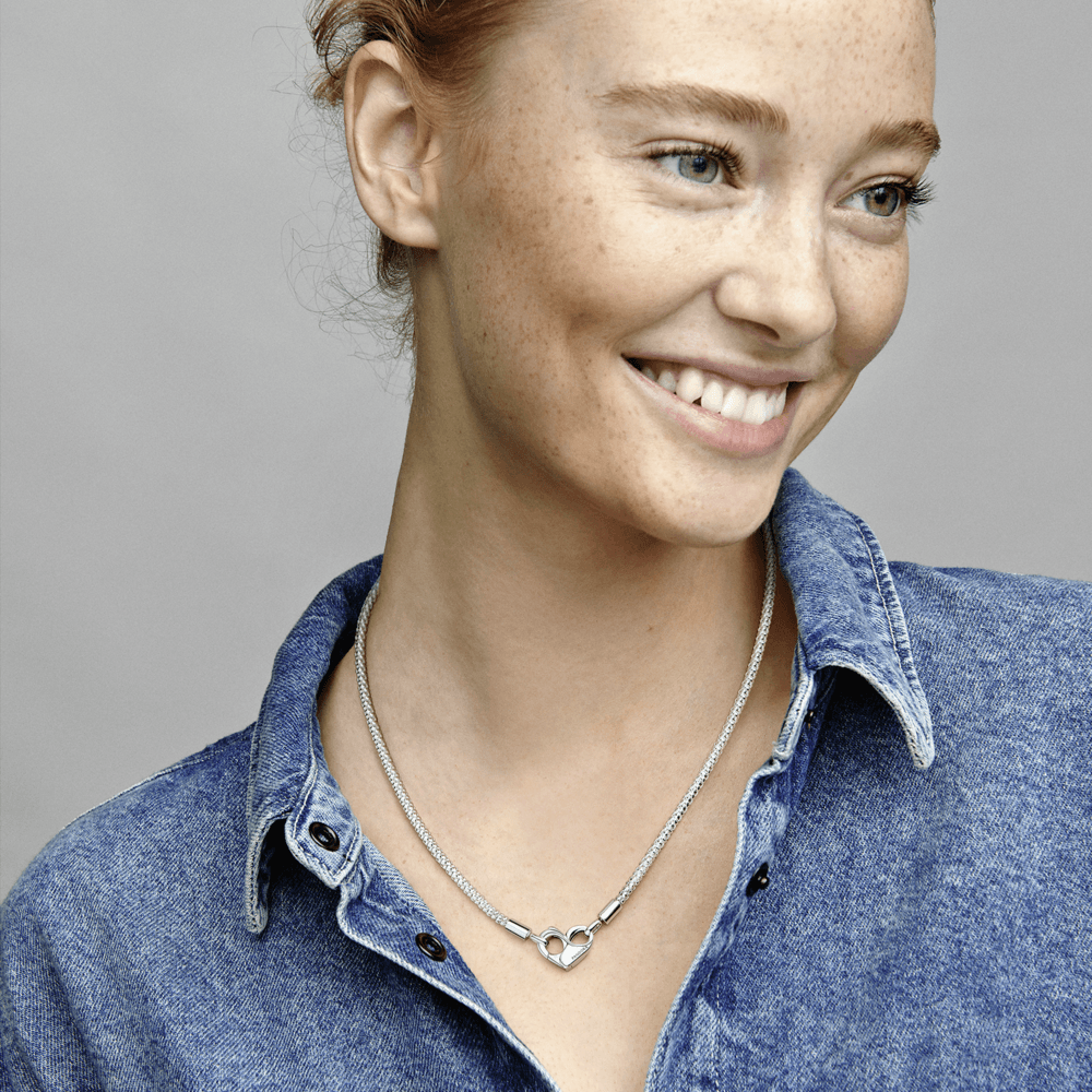 Collar cadena decorada Pandora Moments Recubrimiento en Oro Rosa de 14k ...