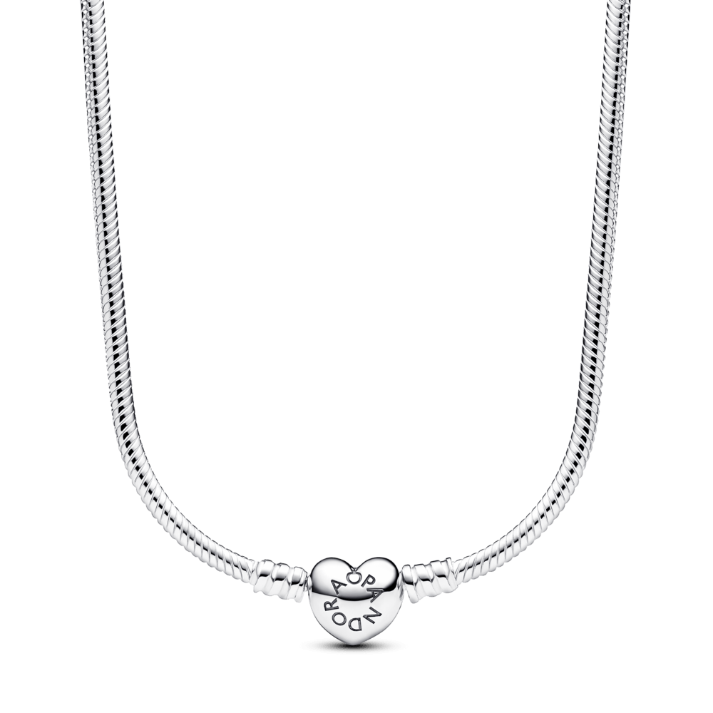 Collar Pandora Moments Cadena de Serpiente con Cierre de Corazón ...