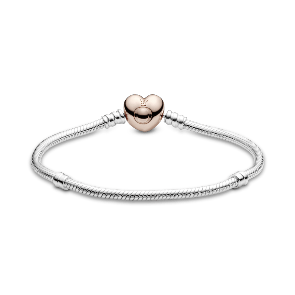 Brazalete Pandora Moments cadena de serpiente con broche de corazón en ...