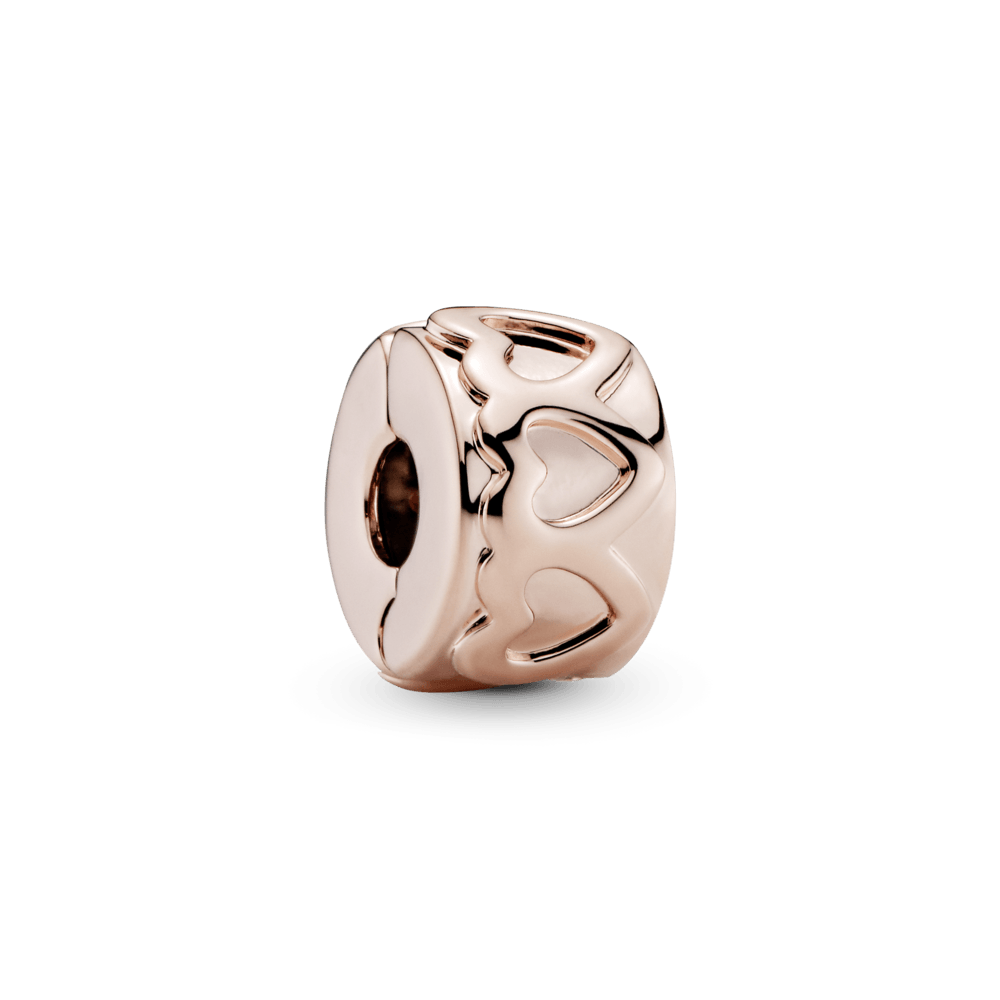 Charm Sujetador Banda de corazones Recubrimiento en Oro Rosa de 14k ...