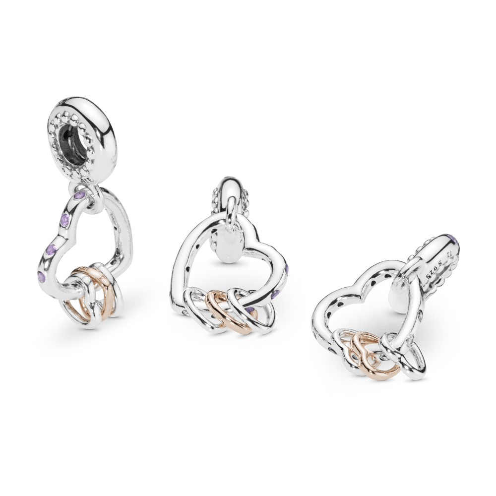 Charm Colgante Corazón Lleno De Amor Recubrimiento en Oro Rosa de 14k ...