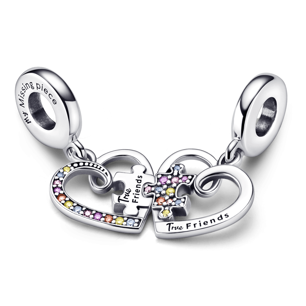 Charm colgante Corazones de Amistad separables con pieza de ...