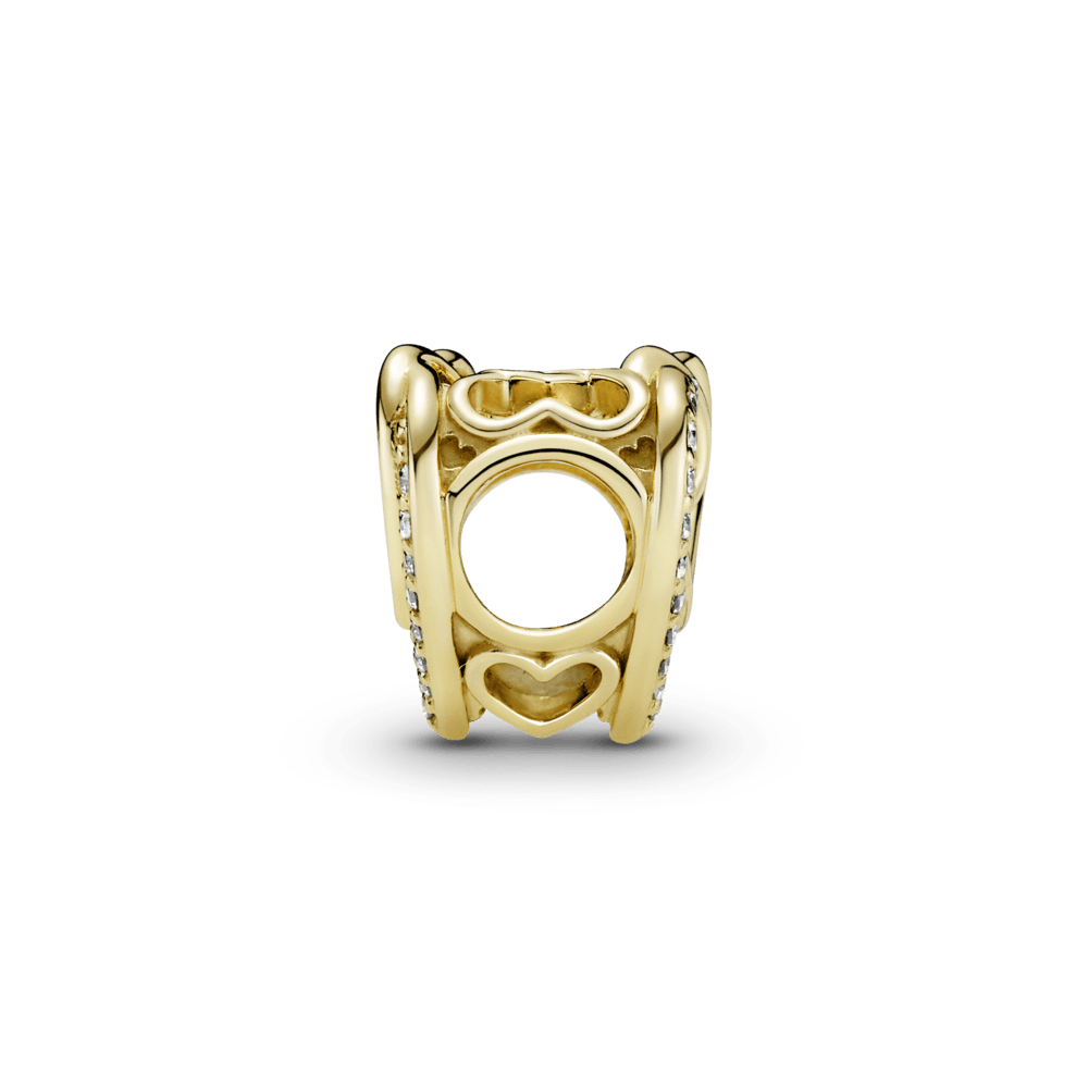Charm Corazones Entrelazados Resplandecientes Recubrimiento En Oro 14k ...