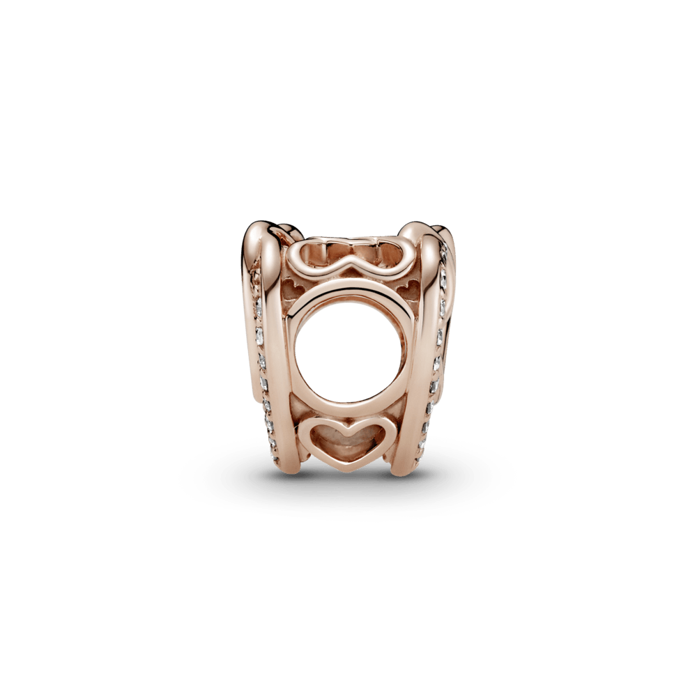Charm Corazones entrelazados resplandecientes Recubrimiento en Oro Rosa ...