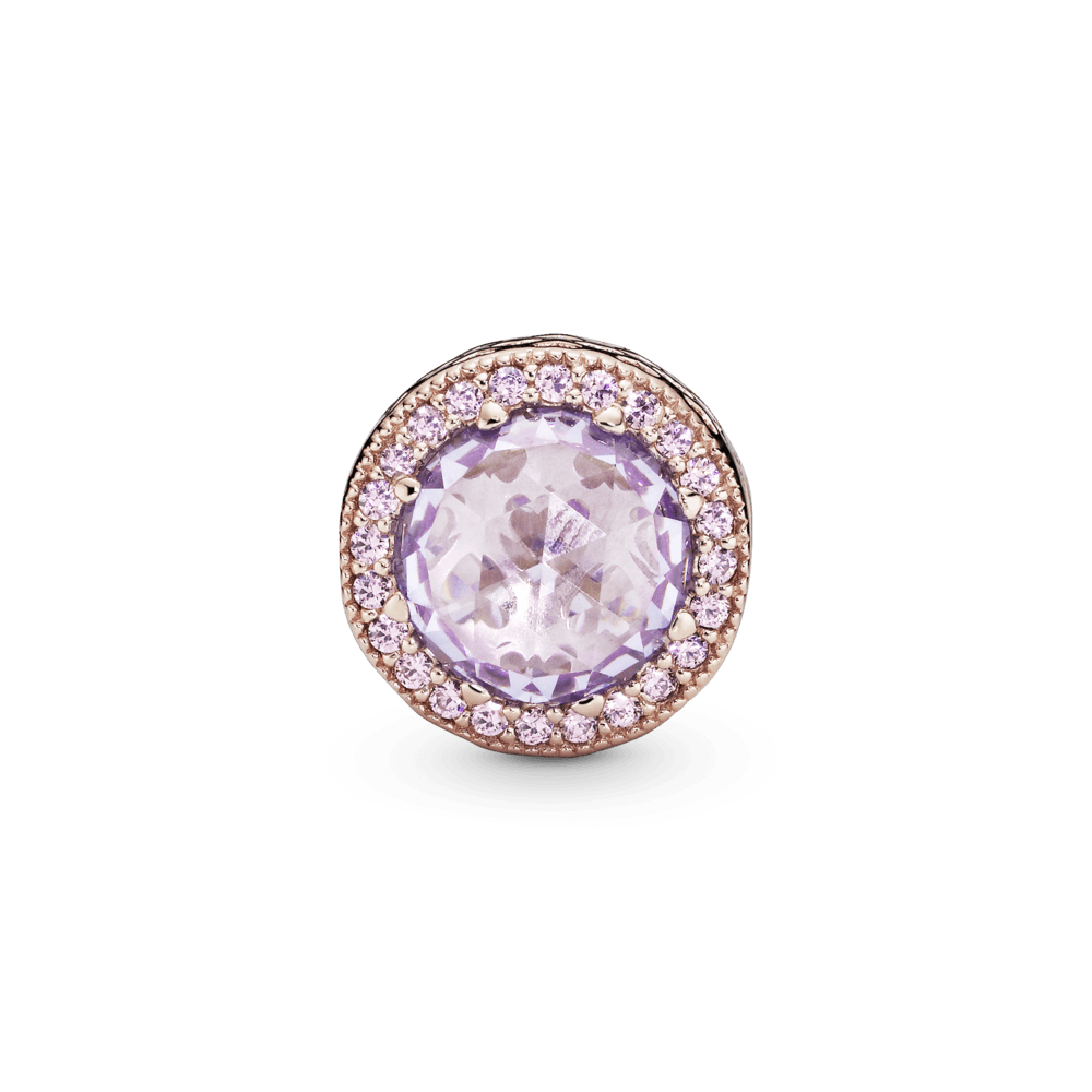 Charm Lavanda resplandeciente Recubrimiento en Oro Rosa de 14k|Pandora ...
