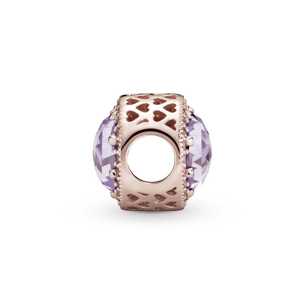 Charm Lavanda resplandeciente Recubrimiento en Oro Rosa de 14k|Pandora ...