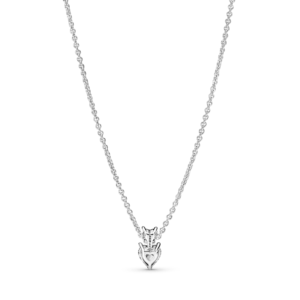 Collar Collier Con Pendiente De Corazón Doble Reluciente|Pandora ...