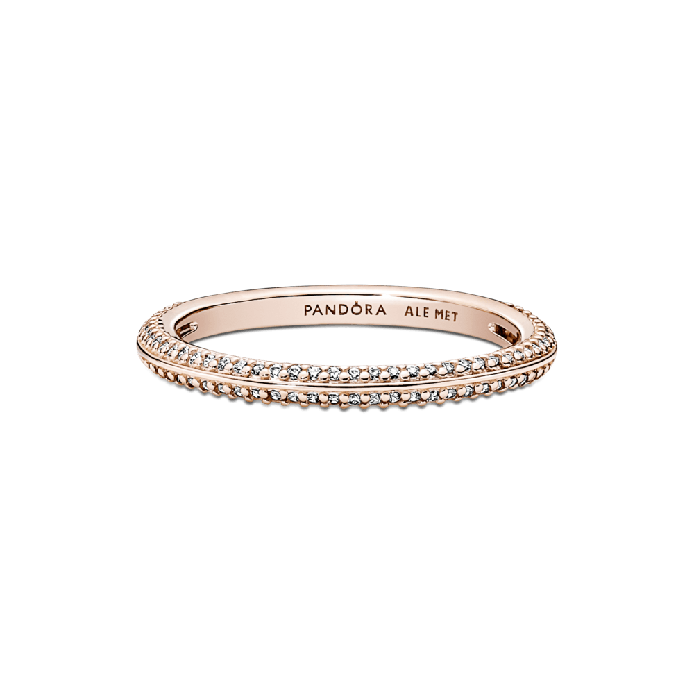 Anillo De Pavé Recubrimiento en Oro Rosa De 14K Pandora Me|Pandora ...