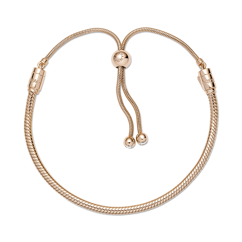 Brazalete Deslizante Diseño Cadena de Serpiente en Oro Rosa 14k|Pandora ...