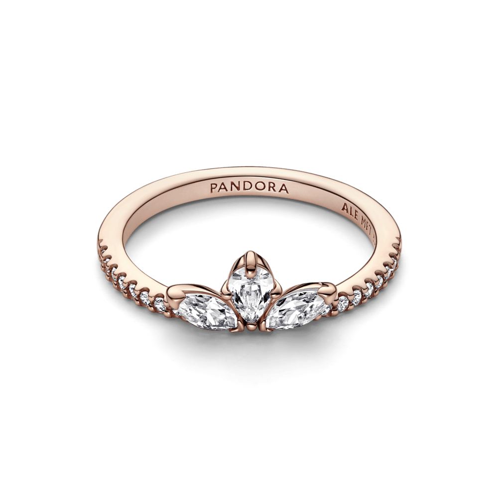 Anillo Racimo herbario reluciente Recubrimiento en Oro Rosa de 14k ...