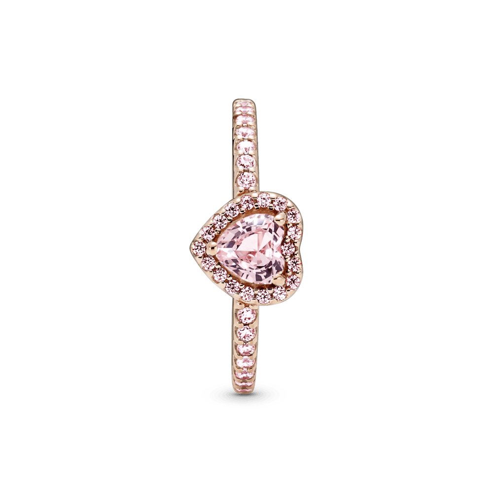 Anillo Con Un Recubrimiento En Oro Rosa De 14k Corazón Brillante Rosa ...