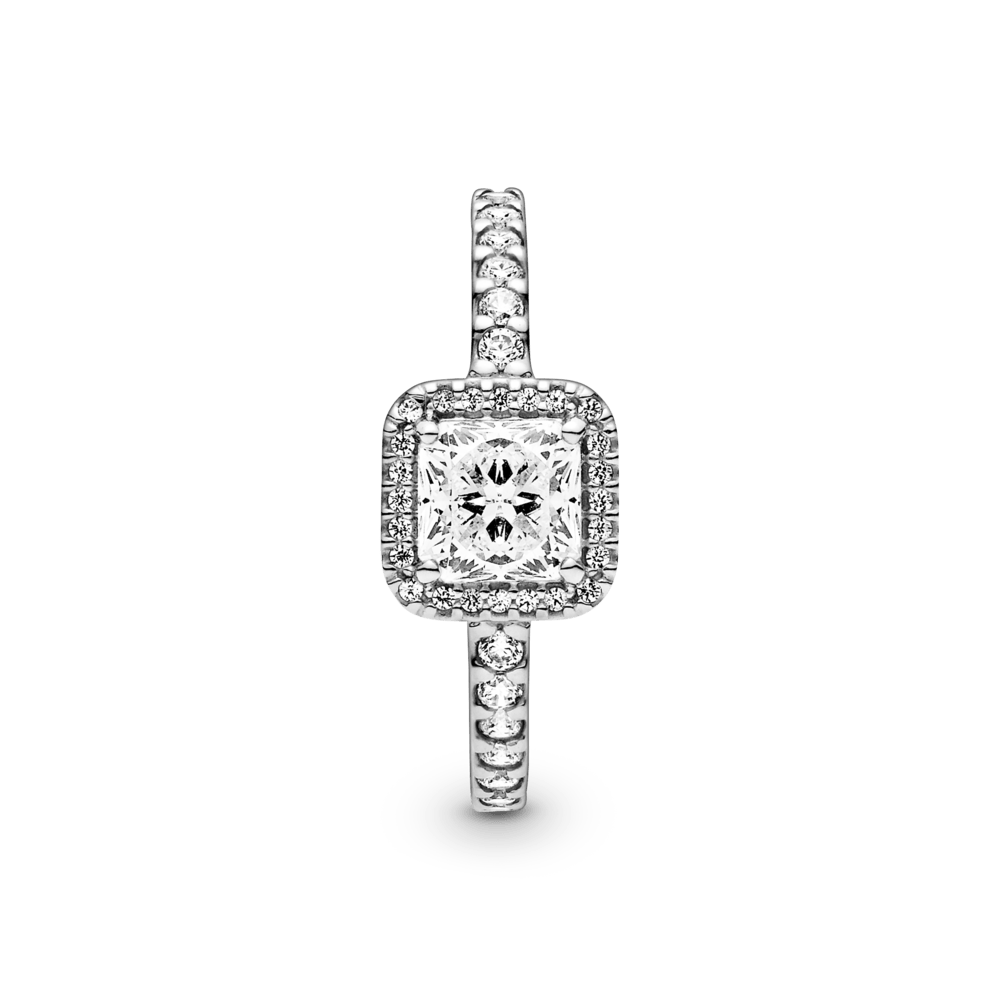 Anillo Cuadrado Con Halo Brillante Plata|Pandora - Joyas Pandora ...