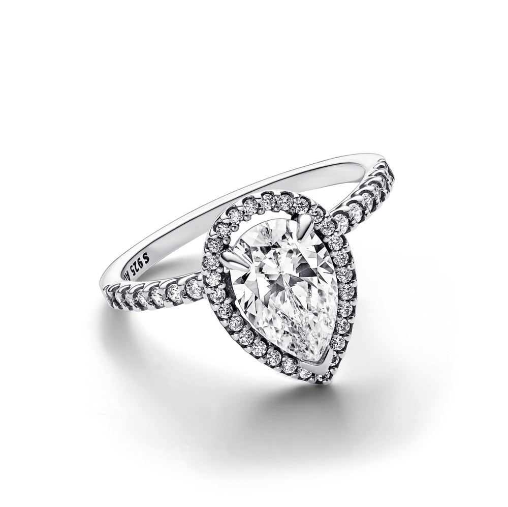 Anillo Halo Pera Brillante | Pandora - Pandora™ PE Joyería Oficial