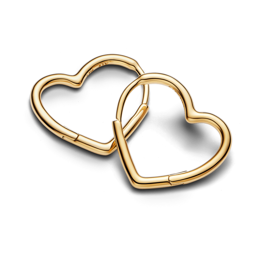 Aretes de Aro Corazón Asimétrico Dorado|Pandora - Joyas Pandora ...
