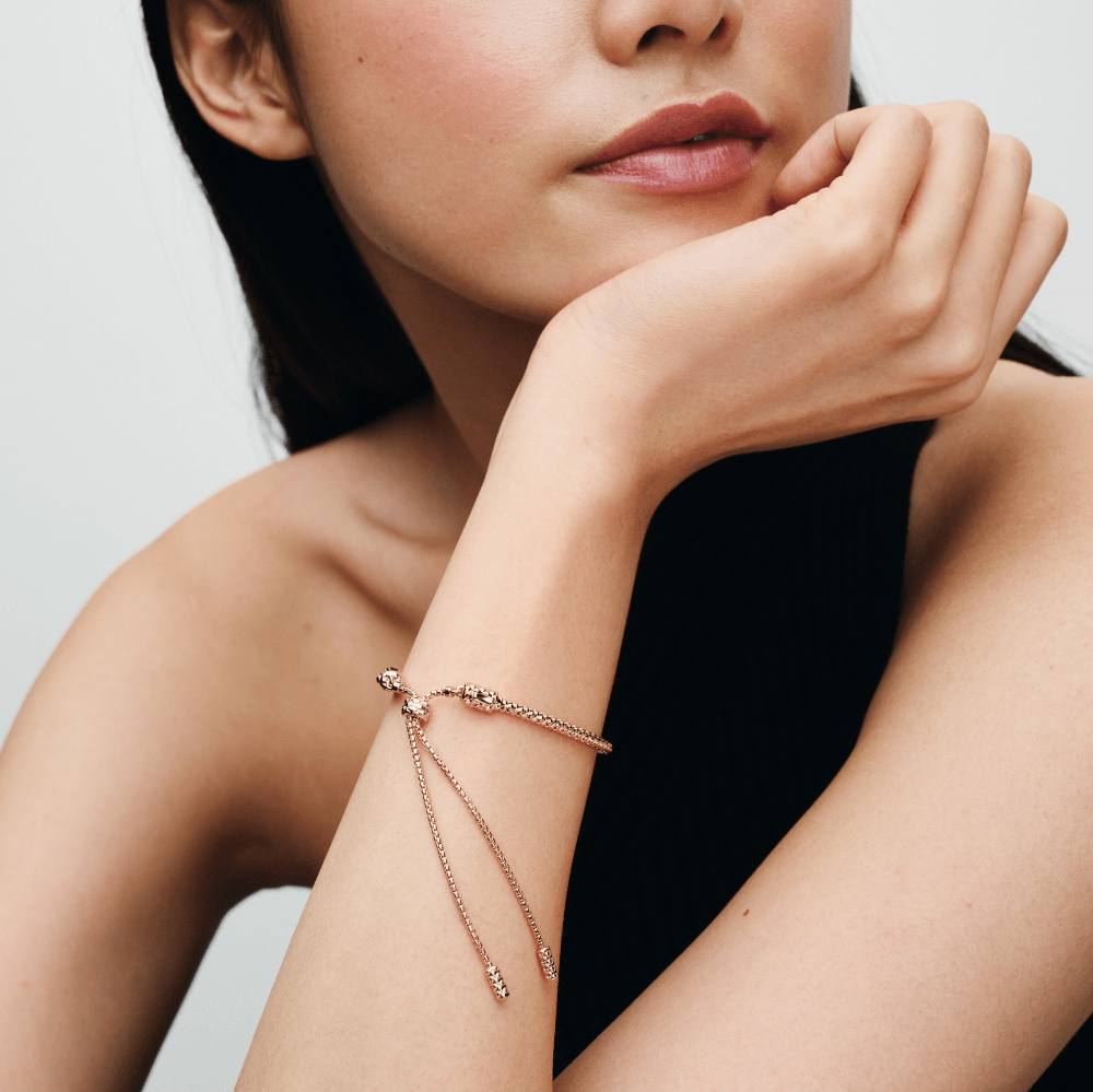 Brazalete Pandora Moments Cadena con Tachuelas Deslizante Rosa|Pandora ...