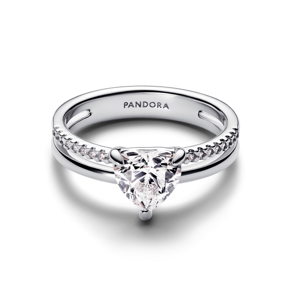 Anillo Corazón Doble Banda Plateada|Pandora - Joyas Pandora | Pandora ...