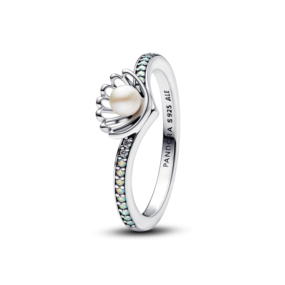 Anillo Perla Cultivada de Agua Dulce Tratada Concha Princesa Ariel de ...