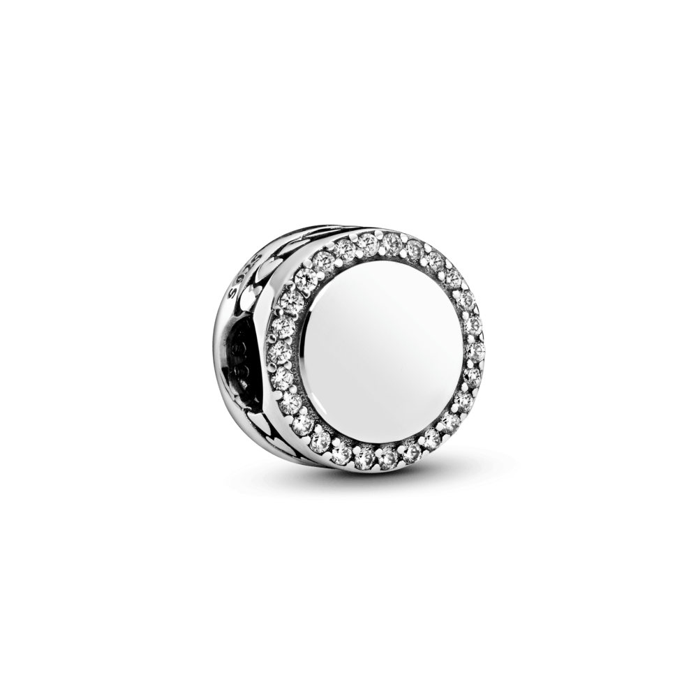 Charm de Botón Brillante para Grabar Plateado|Pandora - Pandora™ PE ...