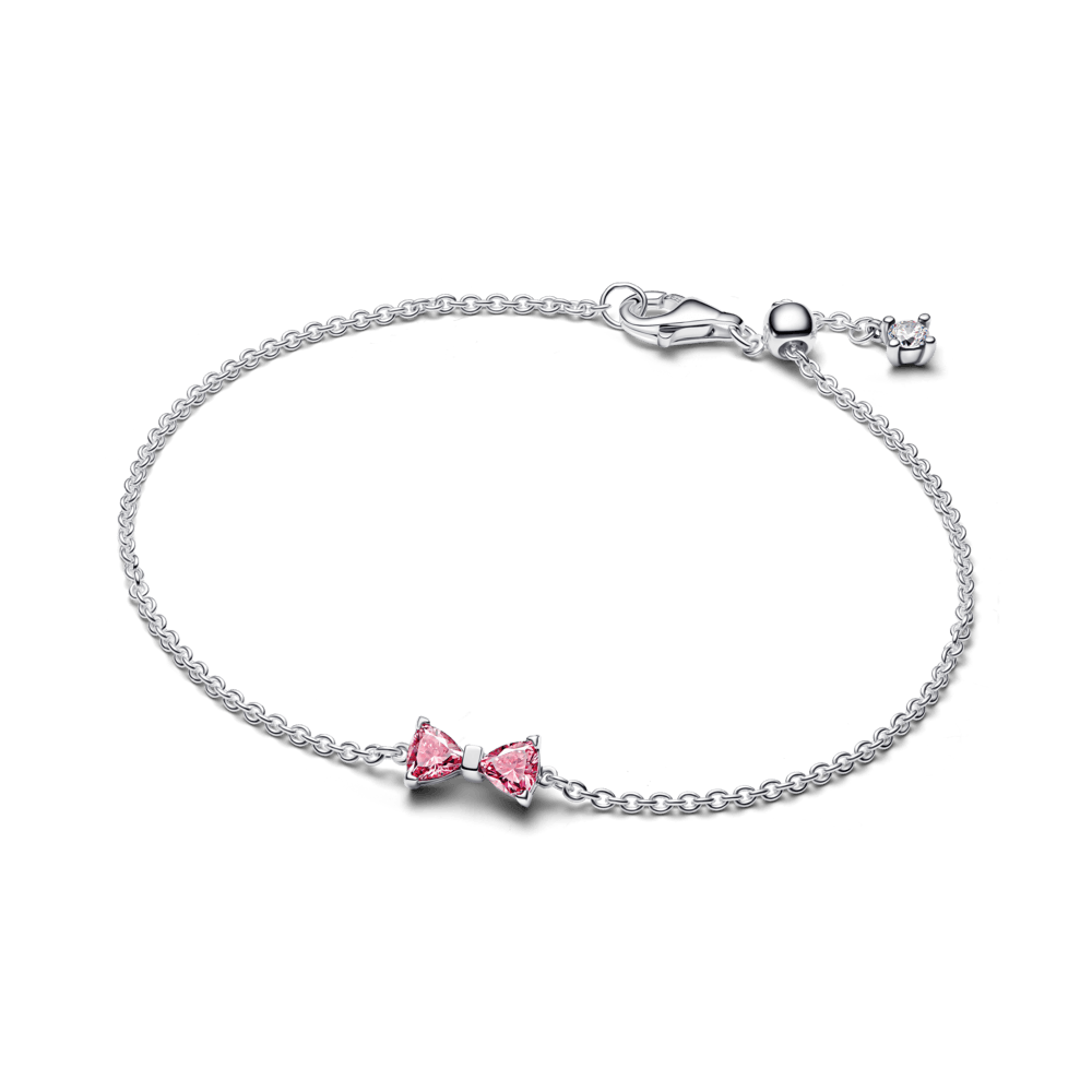 Brazalete de Cadena con Moño Rosa|Pandora - Pandora™ PE Joyería Oficial